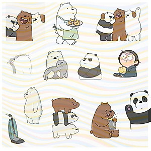 Careflection We Bare Bears Stickers Perfect for Laptop Computer Bottle Travel Mobile Guitar Pack of 25