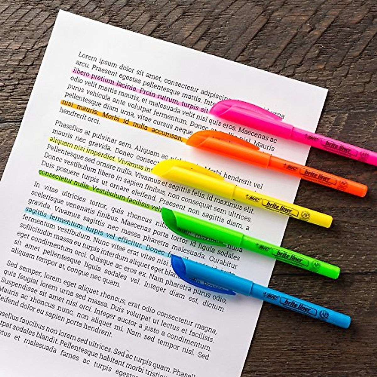 BIC Brite Liner Highlighters, Chisel Tip, 12-Count Pack of Orange Highlighters, Ideal Highlighter Set for Organizing and Coloring