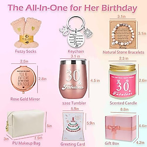 30th Birthday Gifts For Her Women, 30 Year Old Birthday Gifts For Women, Happy Birthday Basket Gifts Box for Friends Female Mom Wife Daughter Sister Girlfriend Coworker Bestie Women Birthday Unique