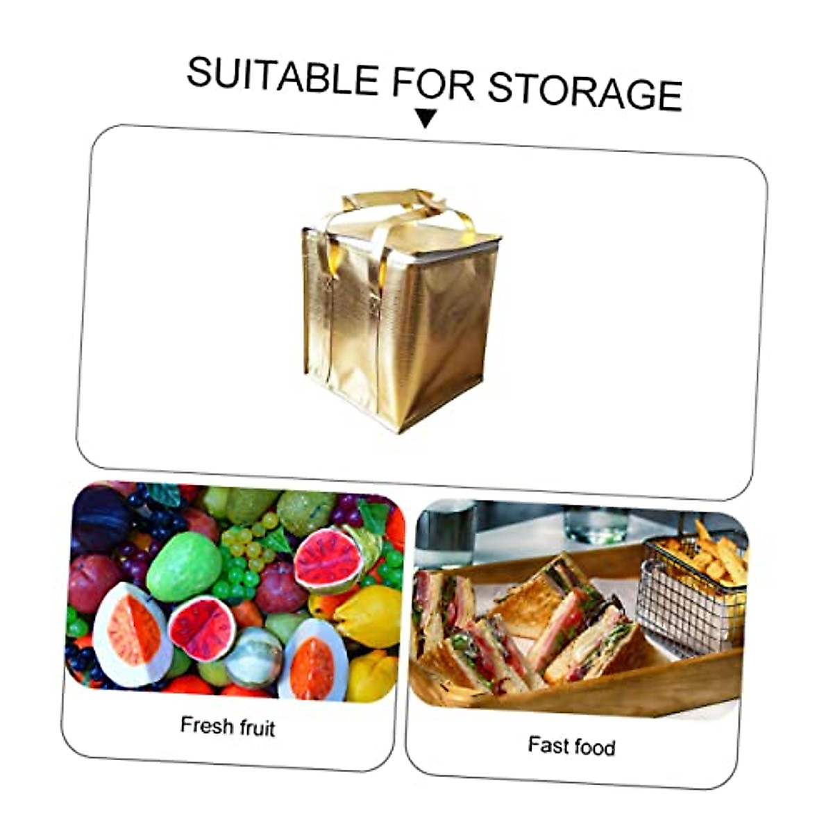 NOLITOY 3pcs Aging Practical Bag Take Car Insulated Carrying Cold Item Cooler Cake Grocery Portable Zipper Baking Thermal Heat Transport Take-out Ing Convenient Delivery Food Hot