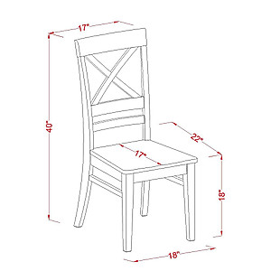 East West Furniture QUIN7-BLK-W Dining Room Set, 7-Piece