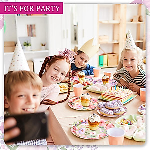 60 Pcs Floral Paper Plates Disposable Dessert Plates 9 Inch Tea Party Plates Party Paper Plates Floral Birthday Decorations for Wedding, Anniversary, Bridal Shower, Birthday, Baby Shower, Graduation