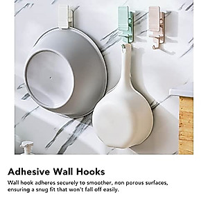 plplaaoo 4Pcs Bathroom Hooks,Adhesive Hooks,Waterproof Anti Slip Good Stickiness Towel Hooks,Large Utility Wall Hooks for Kitchen,Living Room,Bathroom,Bedroom