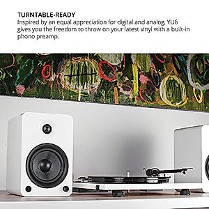 Kanto YU6 Powered Speakers with Bluetooth and Phono Preamp | Matte White | Pair