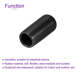 DMiotech 20 Pack 1/4"(6mm) ID Black Screw Thread Protectors Rubber End Caps Bolt Covers for Screw Bolt Furniture Pipe