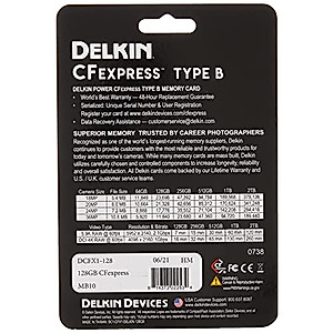 Delkin Devices 128GB POWER CFexpress Type B Memory Card (DCFX1-128)