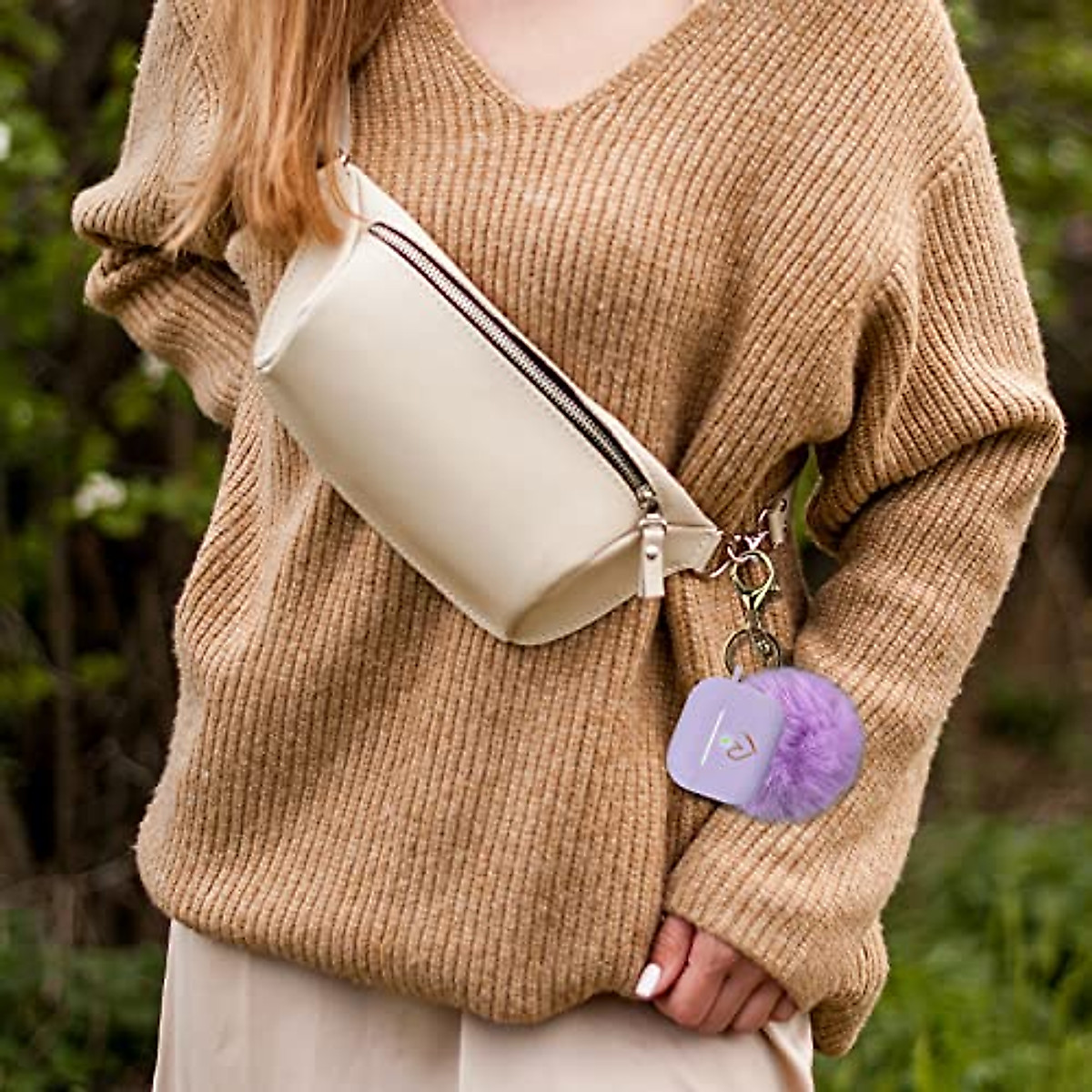 AIIEKZ Compatible with AirPods 3 Case Cover 2021, Cute Soft Silicone Case with Gold Heart Pattern for AirPods 3rd Generation Case with Fur Ball Pom Pom Keychain for Girls Women (Lavender Purple)