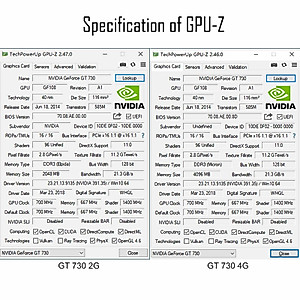 QTHREE NVIDIA GT 730 4GB Graphics Card,DDR3,128-Bits,Video Card for PC,PCI Express x16,DVI-I,HDMI,VGA,Low Profile Computer GPU,DirectX 11,Support 2K