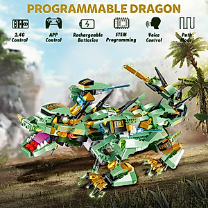 Sillbird Remote&APP Control Dragon Robot Building Kit, STEM Projects for Kids Age 8-12-16, Educational STEM Birthday Gifts Toys for 8 9 10 11 12 Year Old Boys Girls (515 Pieces)