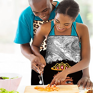 3 Pieces African Women Aprons Waterproof Black Girl Apron Adjustable African American Aprons Black Women Aprons Art Aprons Bib Mothers Day Gifts for Baking Gardening Cooking, 35.43 x 23.62 Inch