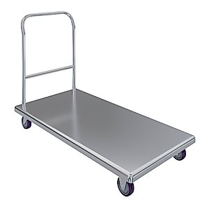 AmGood Stainless Steel Platform Cart. 24" Wide x 48" Long x 32" High. Push Dolly Flatbed Cart with Handle