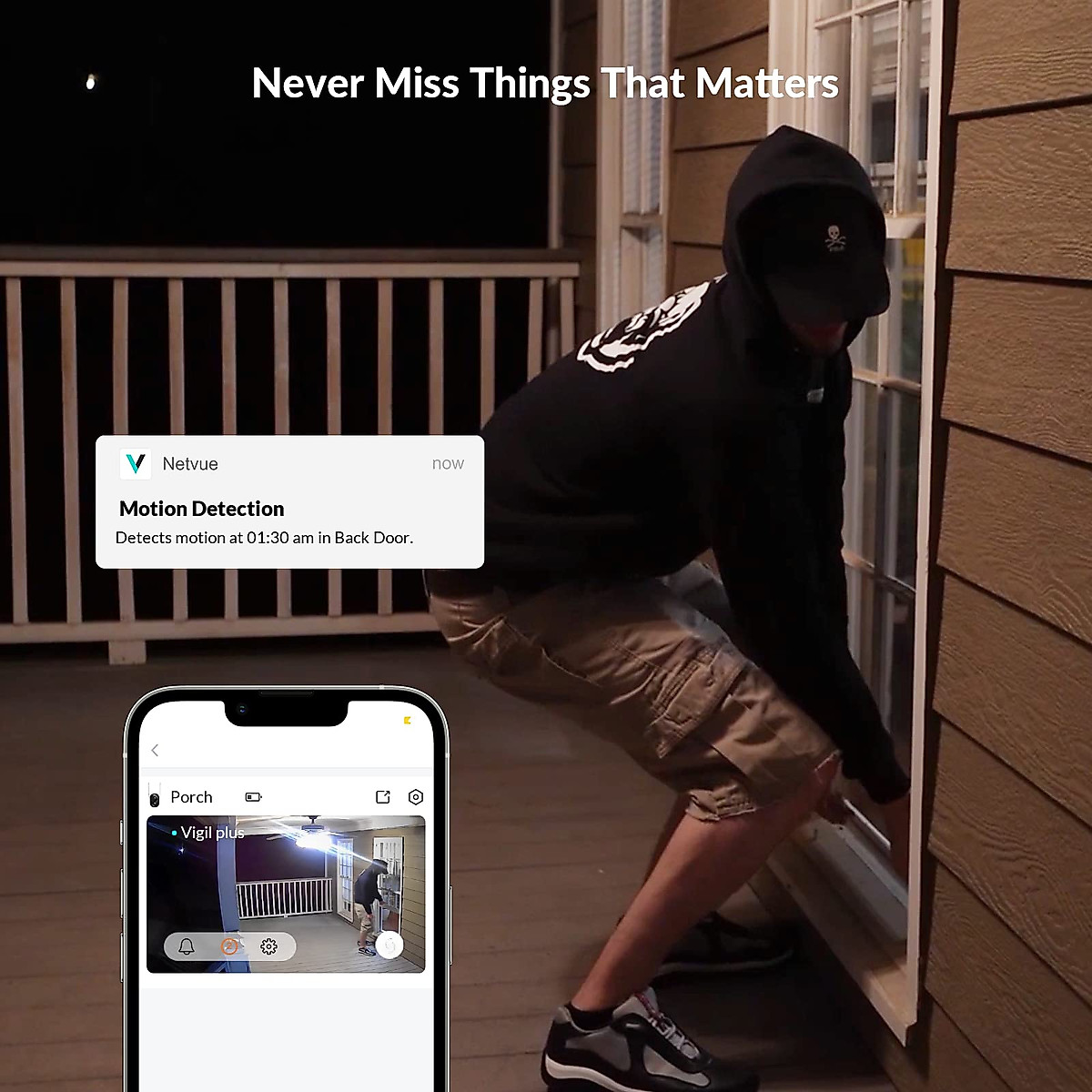 NETVUE Wireless Security Camera with Solar Panel, Outdoor Camera Battery Powered Surveillance Cameras for Home Security, AI Detection, IP66 Waterproof, 2-Way Audio,1080P Night Vision