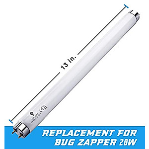 2 Pack Bug Zapper Replacement Lamp Bulb Light Tube 10W for 20W Electronic Bug Zapper T8 Fluorescent Light Tube Replacement Bulb for Bug Zapper