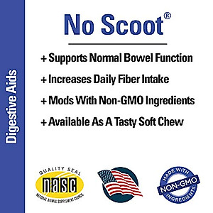 Vet Classics No Scoot Dog Supplements for Healthy Anal Gland Function – Support Normal Bowel Functions, Anal Glands – Increases Daily Fiber Intake for Dogs – 120 Soft Chews