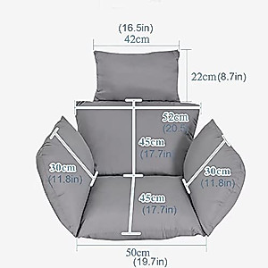 Elero Swing Egg Chair Cushion Hanging Basket Chair Cushion Hanging Basket Seat Cushion Hanging Egg Chair Cushion Black