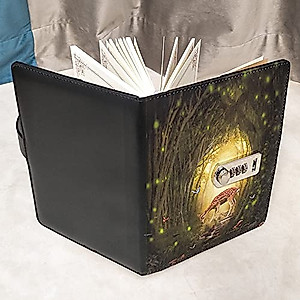 AZPINGPAN Cartoon PU Leather Cover Lock Diary Journal Office Learning Writing Notebook Thickening Portable Planner Organizer Digital Password Notebook Locking Personal Diary