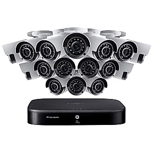 Lorex 4K Security Camera System, 16pcs H.265 4K Security Cameras Wired with Person Vehicle Detection, 8MP/4K 16CH DVR with 2TB HDD for 24-7 Recording, Color Night Vision