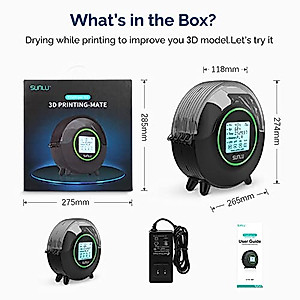 [Upgraded with Fan] SUNLU Filament Dryer Box S2 for 3D Printer Filament, Upgrade Filament Storage Dehydrator for PLA PETG ABS Nylon PA Filament 1.75 2.85 3.00mm, with Fan Edition for Quick Drying