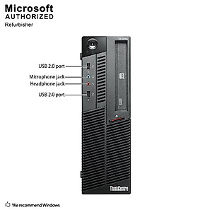 Lenovo ThinkCentre M90p Ultra Small Form PC Desktop Computer, Intel Dual Core i5 3.20 GHz, 8GB RAM, 500GB HDD, Windows 10 Pro, Keyboard & Mouse, DVD, WiFi (Renewed)