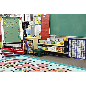 Hopscotch Rug 63”x31, Hop and Count Game Rug with Colorful Alphabet and Animals Design Anti-Slip Kids Play Mat, Soft Floor Area Rug & Carpet Playroom Bedroom Living Room