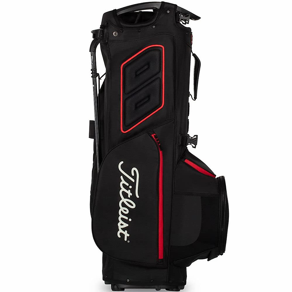 Titleist - Hybrid 14 Golf Bag - Black/Black/Red