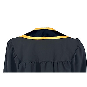 GraduationMall Plain Graduation Honor Stole Classic End Navy Blue With Gold Trim Unisex Adult 72" Long