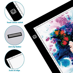 A2 Light Box, Large Size Tracing Light Pad, Ultra-Thin LED Light Board Stepless Brightness and Flicker-Free Design, Perfect for Drawing, 2D Animation, Calligraphy, Embossing, Sketching Tattoo