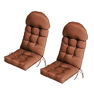 COSNUOSA 2 Pcs Rocking Chair Cushion High Back Adirondack Chair Cushion Waterproof Patio Cushions for Outdoor Furniture Coffee