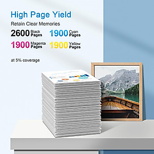 802XL Ink Cartridges Remanufactured Replacement for Epson 802 XL Ink Cartridges Combo Pack Compatible with WF-4720 WF-4730 WF-4734 WF-4740 EC-4040 EC-4030 EC-4020 Printer (4 Pack)