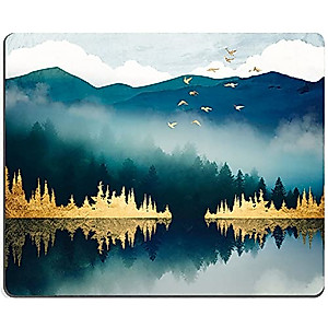 Mountains Mouse Pad, Landscape Mouse Pad, Mouse Mat Square Waterproof Mouse Pad Non Slip Rubber Base MousePads for Office Laptop, 9.5"x7.9"x0.12" Inch