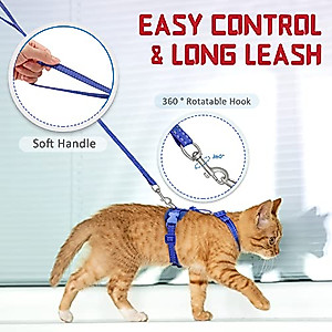 Supet Cat Harness and Leash for Walking Escape Proof, Adjustable Harness for Cats, Easy Control Small Cat Harness for Medium Large Kitten and Dogs