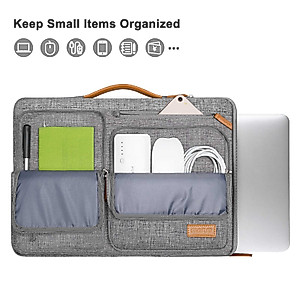 MOSISO 360 Protective Laptop Case 13.3 inch, 13-14 inch Laptop Sleeve Compatible with MacBook Air/Pro 13 / Pro 14, HP Dell Acer ASUS, Side Open Carrying Case with 4 Zipper Pockets&Handle, Gray