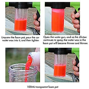 Searea Garden Hose Nozzle Adjustable Hose Spray Nozzle High Pressure 8 Watering Pattern with 3.5Oz Soap Sprayer Power Garden Water Hose Foam Nozzle Sprayer for Car Washing Pet Shower(Green)