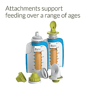 Kiinde Foodii Baby Food Maker System for Homemade Squeeze Pouches with Reusable Spouts, Spoons, Food Storage Pouch Starter Kit for Babies and Toddlers