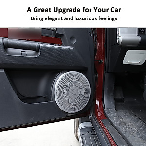 LLKUANG Car Front Door Speaker Horn Net Kit for Toyota FJ Cruiser 2007-2021 Stainless Steel Trunk Woofer/Speaker Cover Trim Accessorise (Front door speaker)