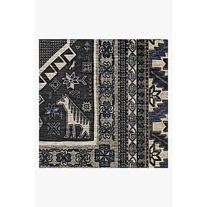 RUGGABLE Zareen Washable Rug - Perfect Boho Area Rug for Living Room Bedroom Kitchen - Pet & Child Friendly - Stain & Water Resistant - Steel Blue 9'x12' (Cushioned Pad)