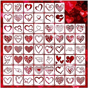 Small Heart Stencils for Painting on Wood Stone Reusable Love Stencils for Adults on Wood Fabric Rock Card Art Paint Wall Furniture Home Decor