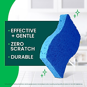 Scotch-Brite Non-Scratch Scrub Sponges, For Washing Dishes and Cleaning Kitchen, 3 Scrub Sponges