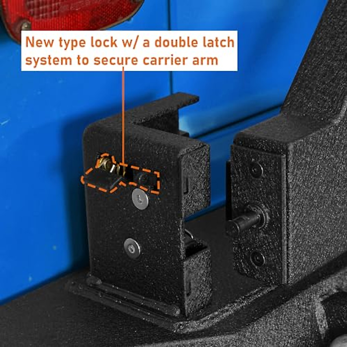 Hooke Road Wrangler TJ Rear Bumper with Tire Carrier + Front Bumpers Combo Compatible with Jeep Wrangler TJ 1997-2006