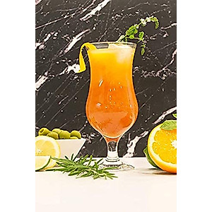 Epure Venezia Collection 4 Piece Hurricane Glass Set - Perfect for Drinking Pina Coladas, Cocktails, Full-Bodied Beer, Juice, and Water (Pina Colada (15.5 oz))