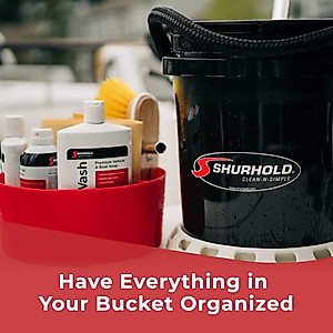 Shurhold 2464 Deluxe Bucket System, 5 Gallon Bucket with Rope Handle, Lid, Non-Skid Base, Bucket Caddy, Black