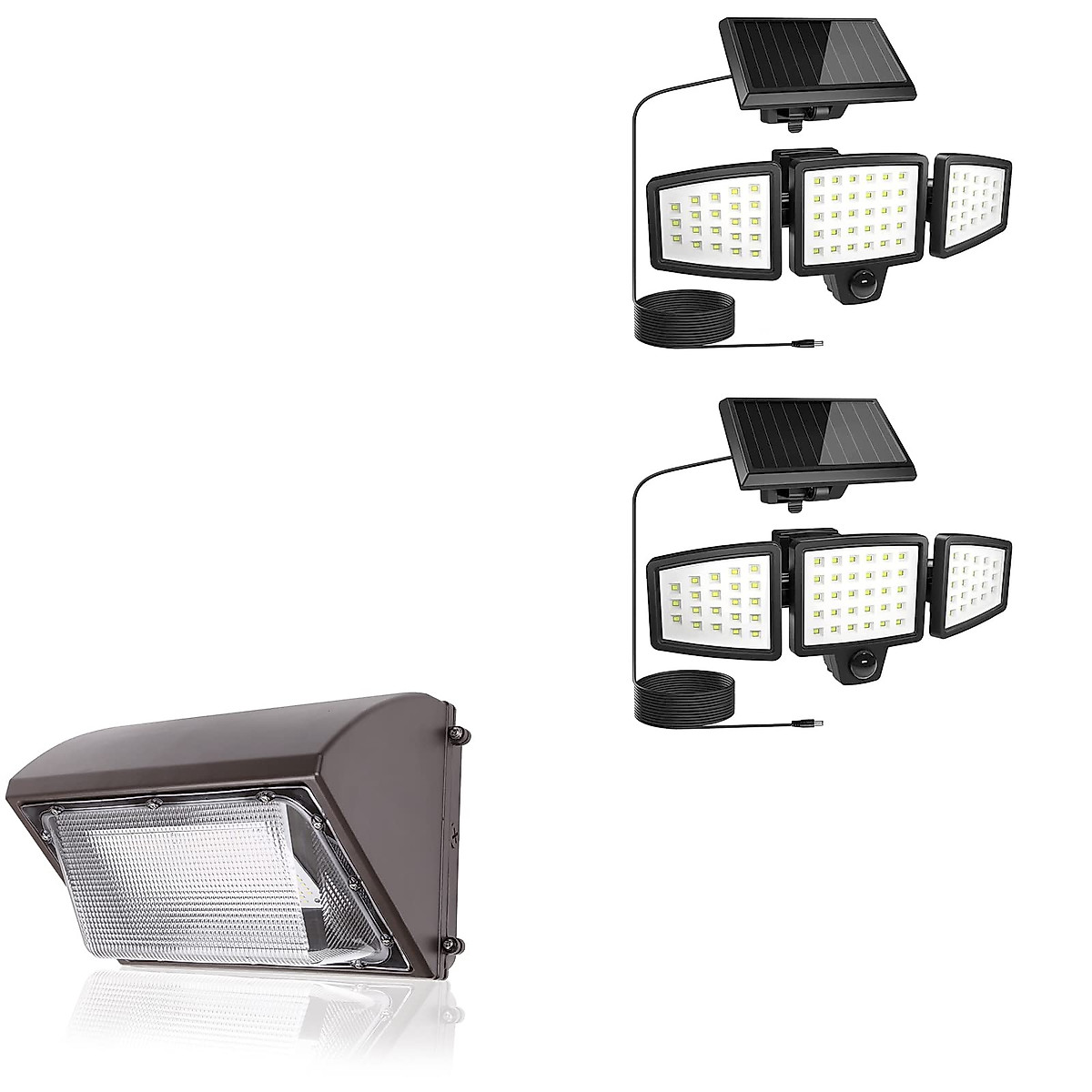 Lepro 2 Pack WL5000 LE Solar Flood Lights Outdoor Motion Activated Security Lights & Dusk to Dawn Area Light with Photocell