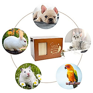 GAGILAND Pet Ashes Keepsake Box, Pet Urns for Dogs or Cats Ashes with Keepsake Vial, Funeral Wooden Pet Cremation Urns with Photo Frame, Memorial Urns for Pet Ashes Dog Cat (Large)
