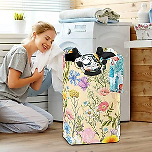 senya Summer Wildflowers Large Storage Basket Collapsible Organizer Bin Laundry Hamper for Nursery Clothes Toys
