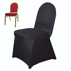 TABLECLOTHSFACTORY Black Spandex Chair Cover for Wedding Event Party