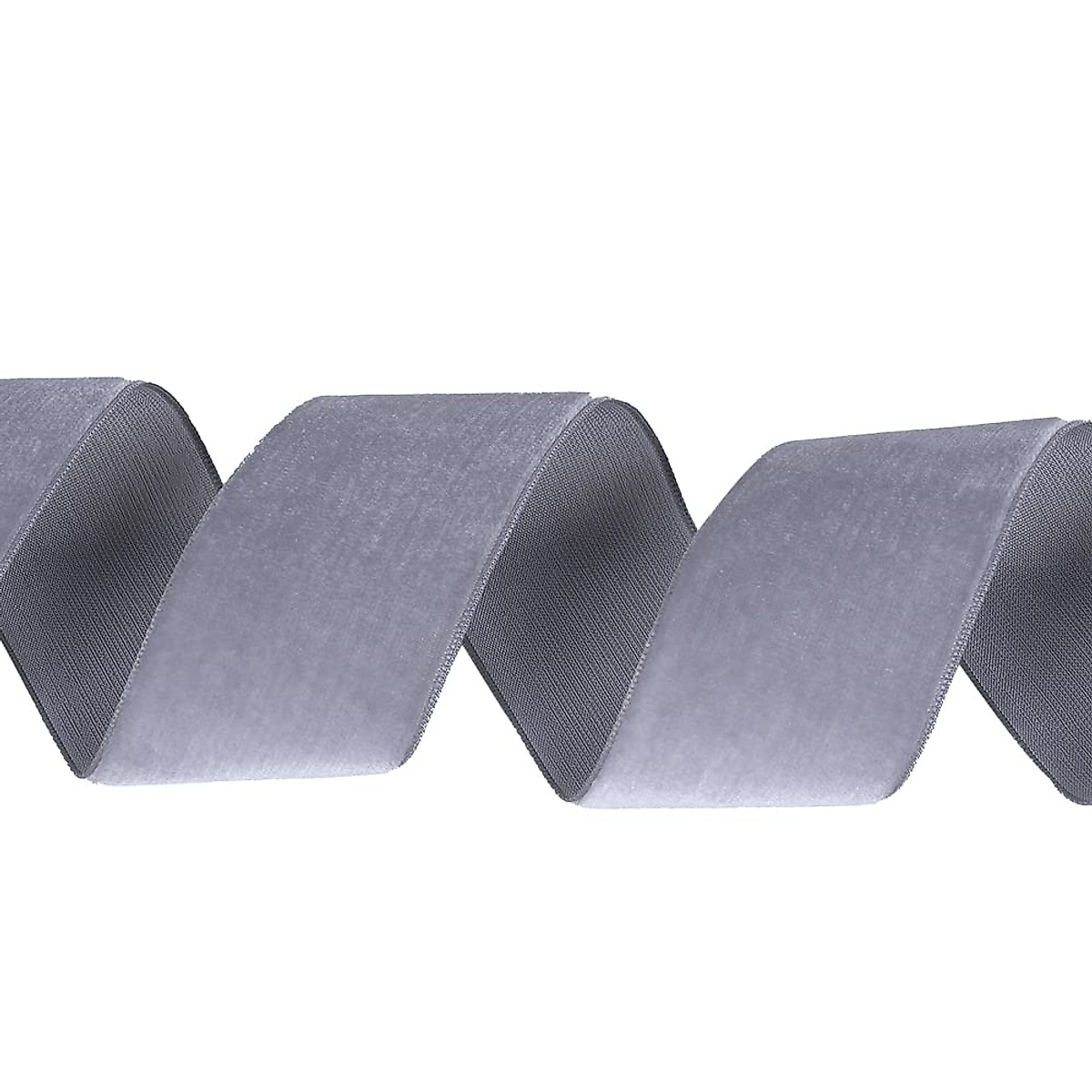 YAMA 1-1/2 Inch Wide Velvet Ribbon, 15 Yard Velvet Ribbon, Single Face Ribbon for Choker, Hair Accessories, Wreaths, Bouquets, Gift Wrapping, DIY Craft, Metal Grey