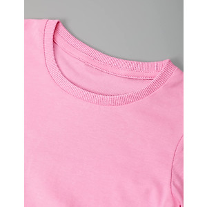 COSLAND Kids Plain Tshirts Boys Short Sleeve Shirt, Pink, Small
