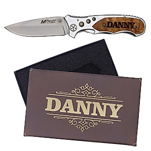 My Personal Memories Customized Pocket Folding Knife with Metal Blade with Engraving - Groomsmen Wedding Party Father's Day - Personalized Monogrammed Engraved (Custom Personalized 2 Lines)