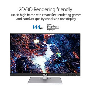 ASUS ProArt Display 27” 1440P Professional Monitor (PA278CGV) - IPS, QHD (2560 x 1440), 144Hz, 95% DCI-P3, ΔE < 2, Calman Verified, USB-C PD 90W, FreeSync Premium, DisplayHDR 400, Height Adjustable