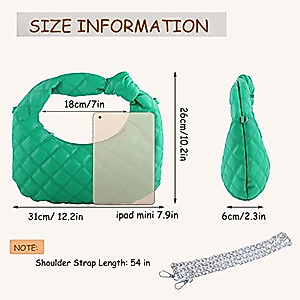 ELDA Knotted Handbag for Women Dumpling Bag Quilted Clutch Handbag Cloud Purse Fashion Ruched Bag Handmade Leather Hobo Bag